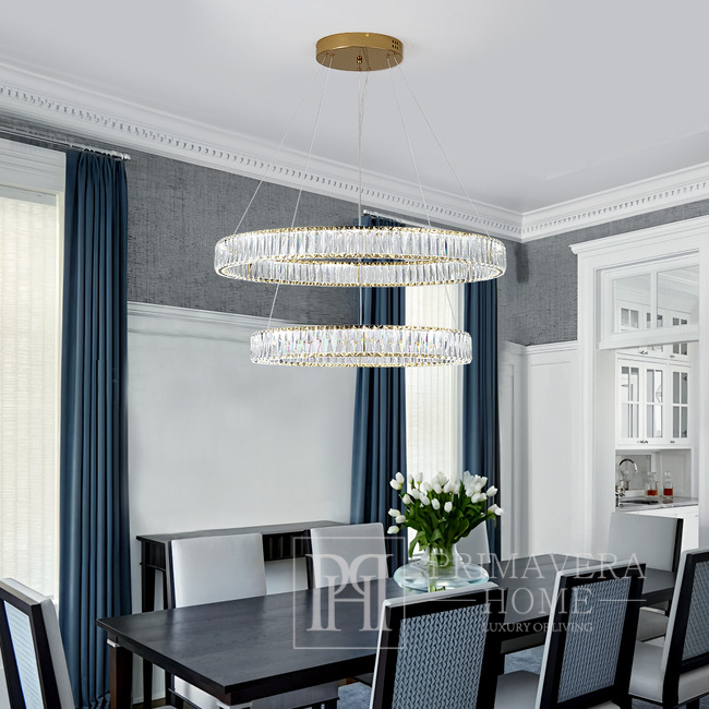Crystal chandelier CRYSTAL L gold, glamour, exclusive, modern two-level ...